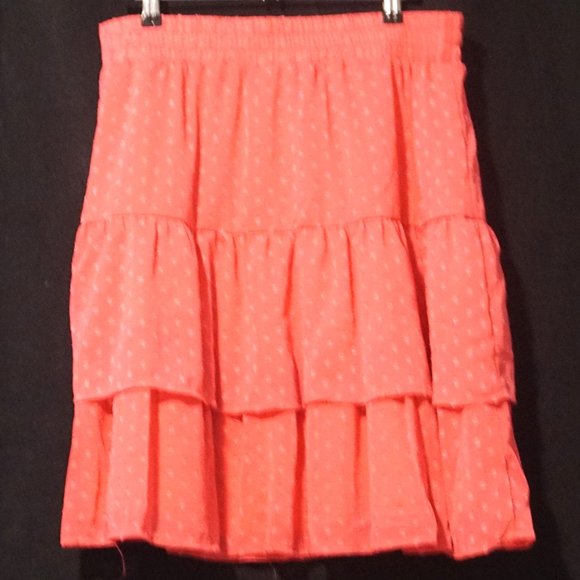 Haver London | Skirts | Haver London Hot Pink Textured Dots Tiered ...